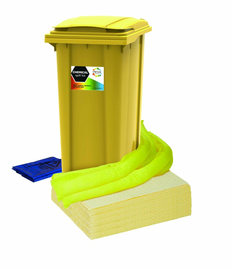 360 Litre Chemical Absorbent Spill Kit in Wheeled Bin Free Delivery