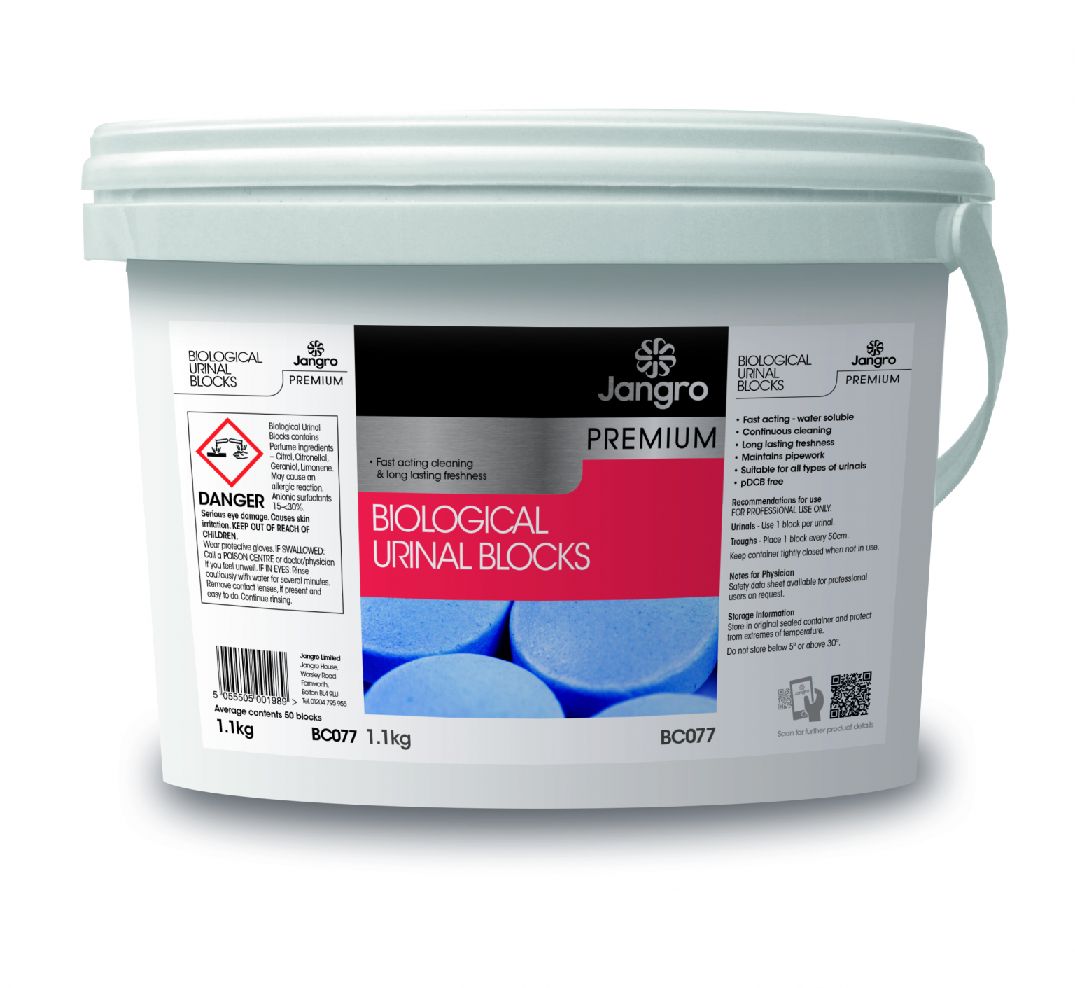 Bulk Buy 10 x Jangro Biological Blue Urinal Blocks 1.1kg each - Green ...